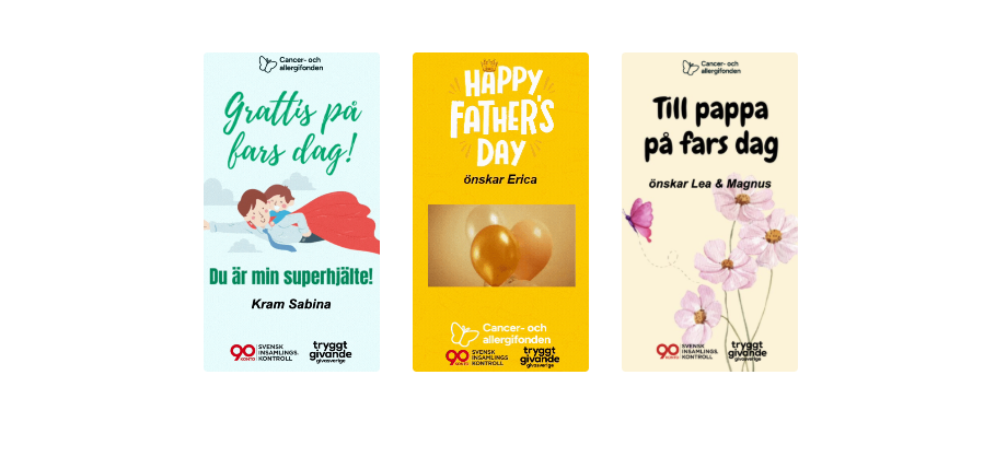 Skicka en fars dag-hälsning! – Cancer- och allergifonden